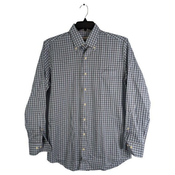 Peter Millar | Shirts | Peter Millar Button Down Shirt Mens Medium Blue Plaid Lightweight Summer ...